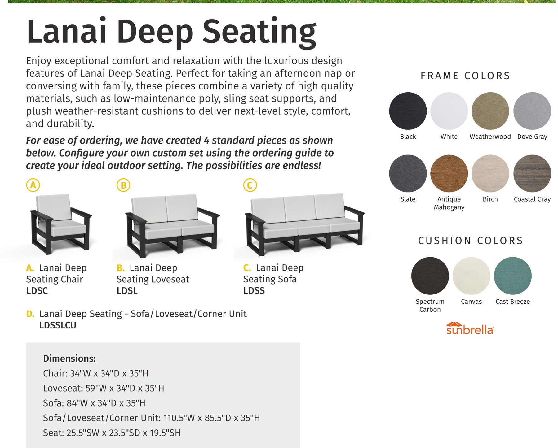 Lanai Deep Seating - Ohio Hardwood Furniture