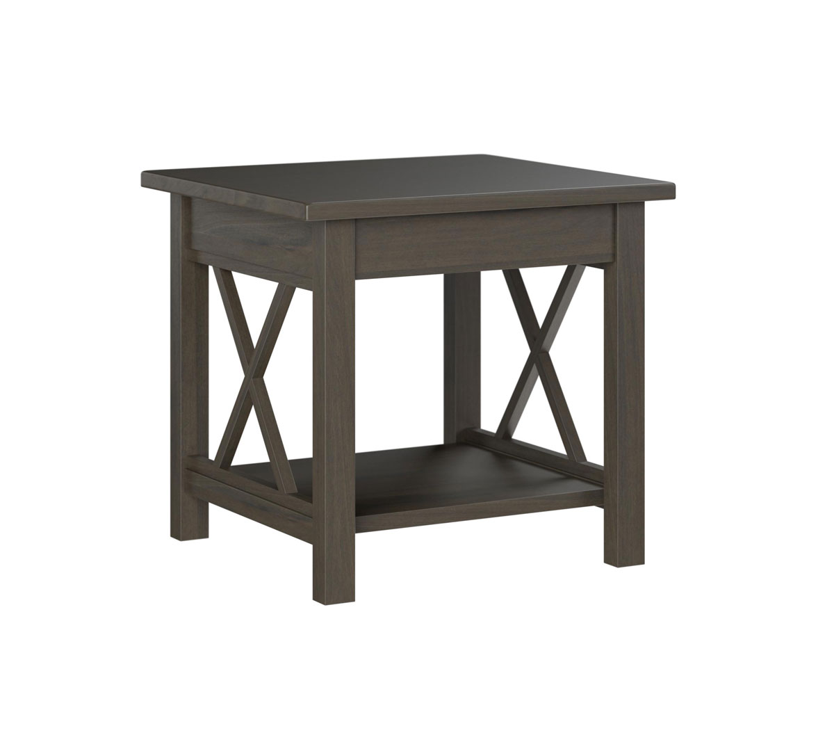 Krowndale End Table with optional X insert on base shown in Brown Maple ...