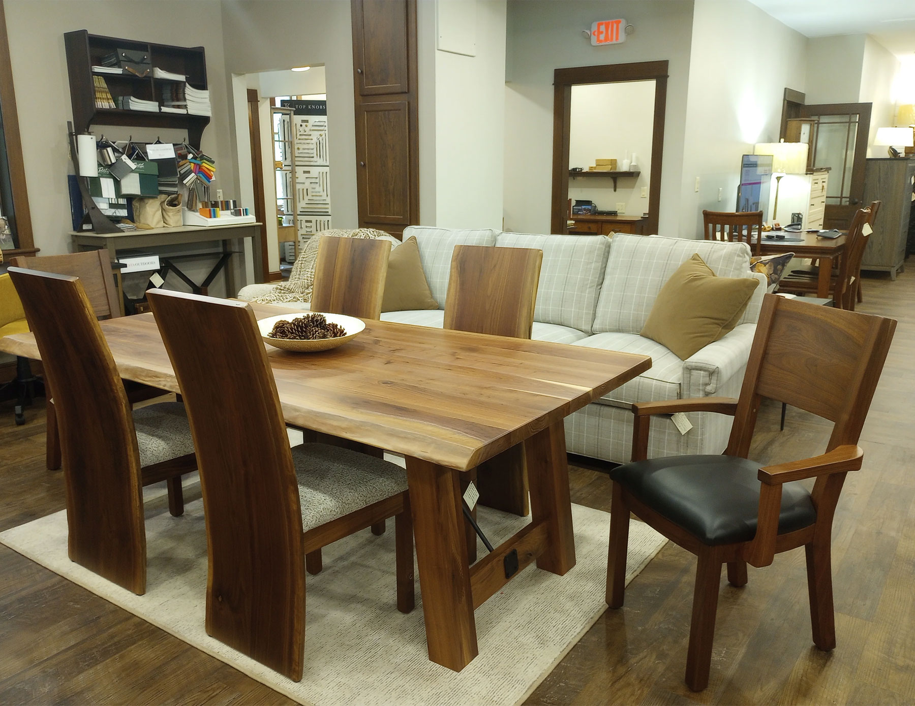 Live Edge 42 x 84 Glued Up Top Table with (4) Abbington Live Edge ...