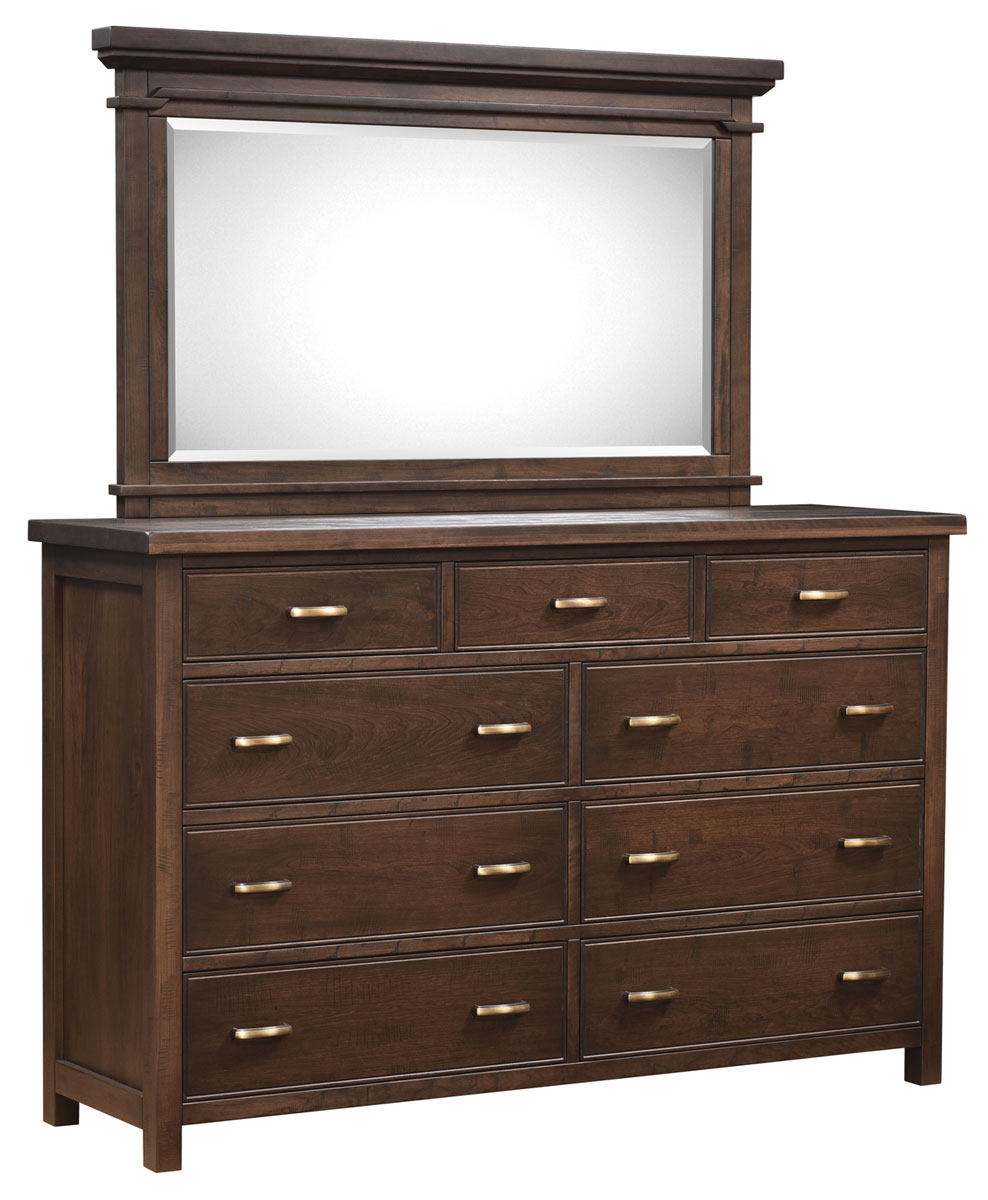 Timber Tall Dresser and Deluxe Mirror- Ohio Hardwood Furniture Timber Tall Dresser and Deluxe Mirror- Ohio Hardwood Furniture